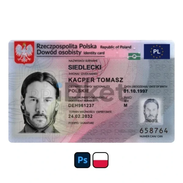Poland ID Card Template – Editable PSD Mockup for Designers